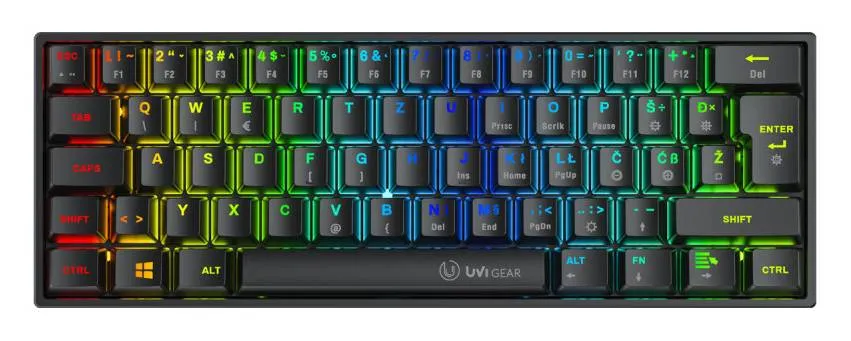 Tipkovnica UVI GEAR Pride Nano 60% RGB mehanička Red Switch ...