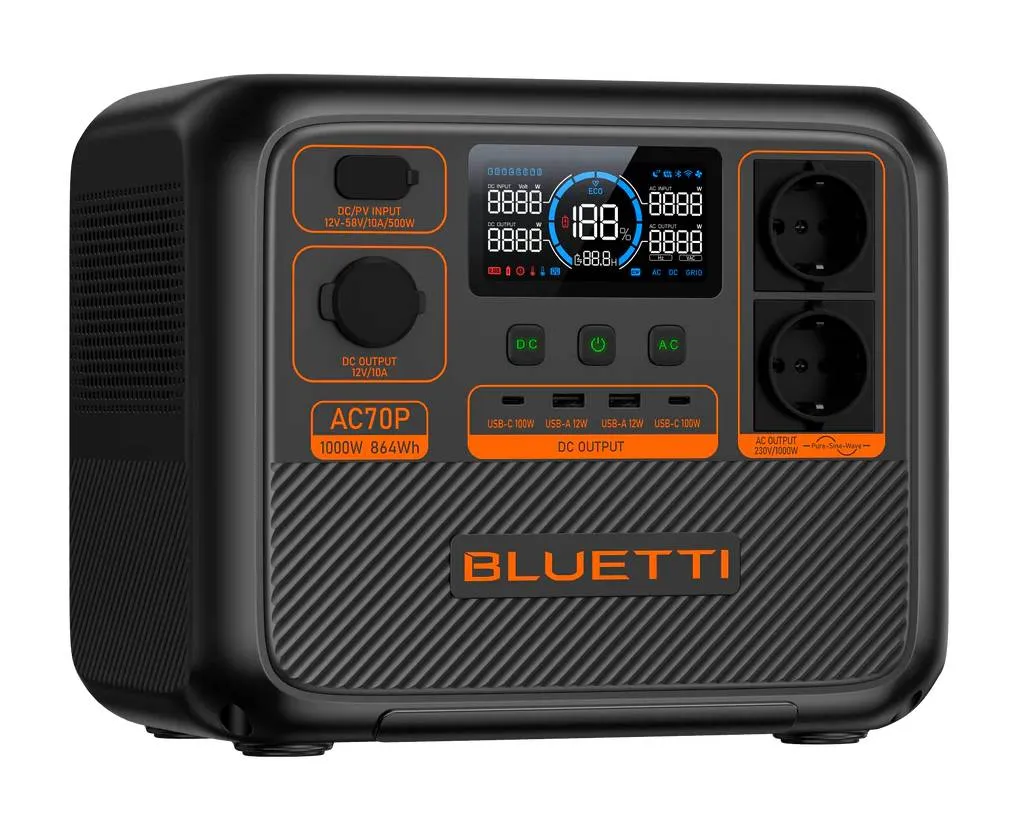 Prijenosni baterijski generator Bluetti AC70P 1000W USB-C x2 USB-A x2 ...