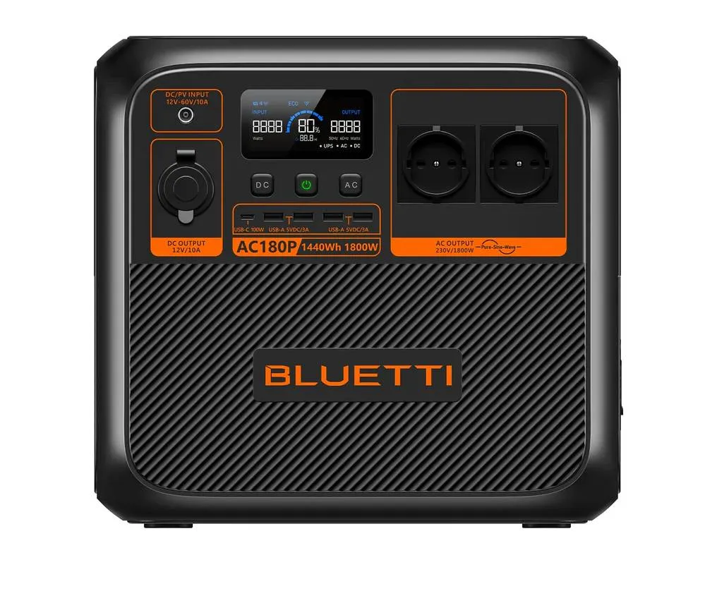 Prijenosni baterijski generator Bluetti AC180P 1800W USB-C x1 USB-A x4 ...